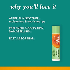 Burt's Bees SPF Lip Balms - 3 Pack Includes SPF 30 Tinted Lip Balms (2) & Soothing Aloe Lip Balm (1) with Aloe Vera, Coconut Oil & Shea Butter to Moisturize Dry Lips & After Sun Care