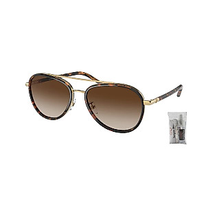 Tory Burch TY6089 330413 57MM Dark Tortoise/Brown Gradient Aviator Sunglasses for Women + BUNDLE With Designer iWear Eyewear Kit