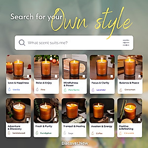 Aromatherapy Pine Scented Candles, Non Toxic Candle for Stress Relief, Home, Meditation, Yoga, Perfect Gifts for Christmas, Fall, Birthday, Men, Women, Pure Essential Oils 8.5 oz