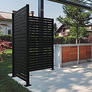 Barrette Outdoor Living 73030581 Boardwalk Decorative Screen Panel, Black