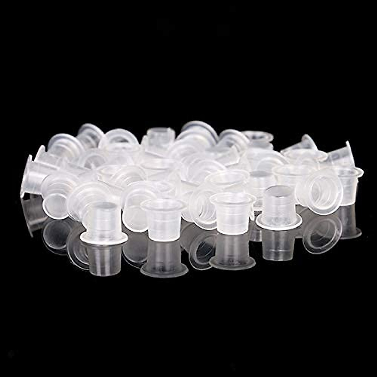 UPTATSUPPLY Tattoo Ink Cups 300Pcs Mixed Size Permanent Makeup Pigment Clear Holder Container Cap Tattoo Accessory