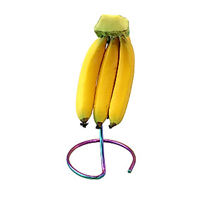 Rainbow Banana Tree Holder Stand Rack Ripen Fruit Evenly Prevents Bruising & Spoiling Multi-Colored Steel