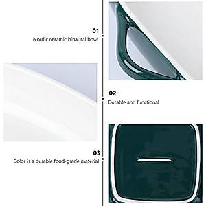 Ceramic Bread Pan Ceramic Cooking Dish Nordic Binaural Cake Dessert Bread Baking Pan with Cover Lid Micro Oven Square Plate Tray for Home Kitchen Shop Red Ceramic Loaf Pan