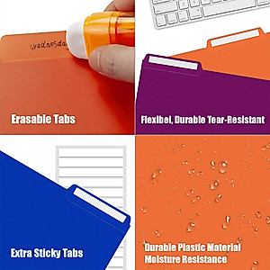 Heavy Duty Plastic File Folders 36 Pack - Vibrant & Durable Organization