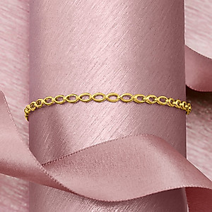 RS Pure by Ross-Simons 14kt Yellow Gold Oval-Link Bracelet. 7 inches