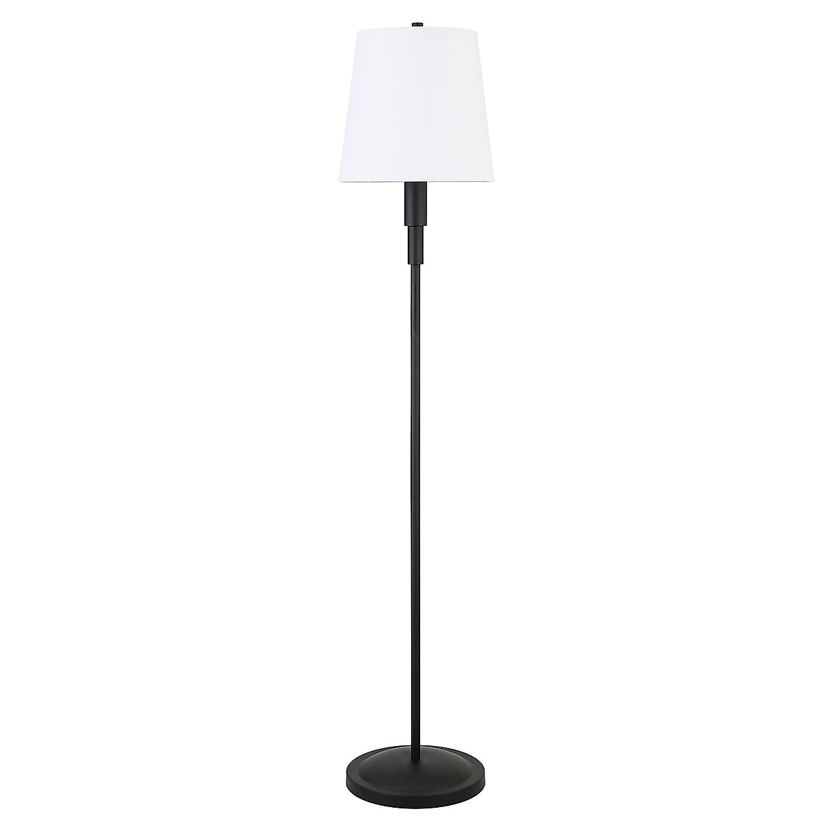 Emerson 60" Tall Floor Lamp with Fabric Shade in Blackened Bronze/White