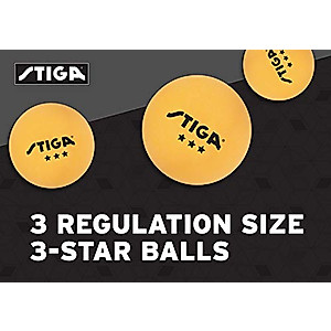 STIGA Performance 2 Player Ping Pong Set – 2 Table Tennis Rackets, 3 – 3 Star Orange Balls Included