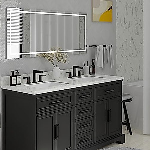 Black Bathroom Faucet 3 Hole, KPAIDA 8 Inch Widespread Bathroom Faucets for Sink 3 Hole Matte Black Bathroom Sink Faucet with Pop Up Drain and Water Supply Lines