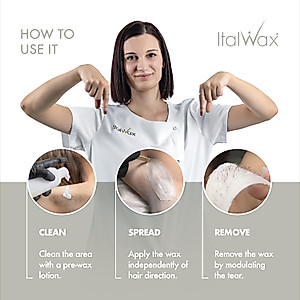 Italwax Top Line Crystal - 750g / 1.65lb - Hard wax beads for hair removal - Unscented - Synthetic formulation ideal for sensitive skins - Recommended for Bikini Area and Armpits