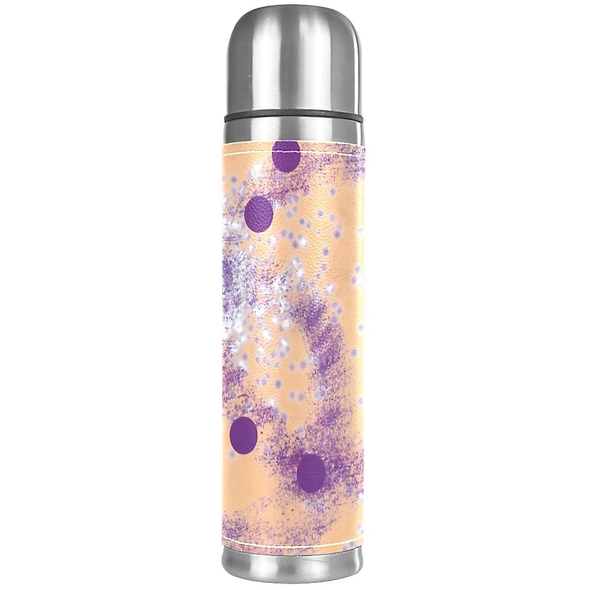 Stainless Steel Leather Vacuum Insulated Mug Dream Thermos Water Bottle for Hot and Cold Drinks Kids Adults 16 Oz