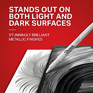 Sharpie Metallic Permanent Markers, Fine Point, Gold, 2 Count