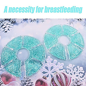 Breast Therapy Ice Packs, Hot and Cold Breast Pads, Breastfeeding Essentials Large Gel Bead Packs for Moms, 2 Pack (2 Ice Pack (Teal))