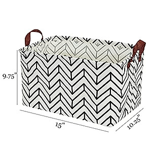 Kingrol 4 Pack Foldable Storage Baskets with Handles, Waterproof Storage Bins for Home, Office, Nursery, Laundry Organizers, 15 x 10.25 x 9.75 Inch