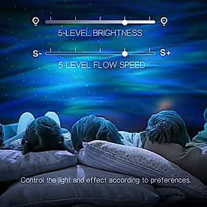 Northern Galaxy Light Aurora Projector with 33 Light Effects, Night Lights LED Star Projector for Bedroom Nebula Lamp, Remote Control, White Noises, Bluetooth Speaker for Parties