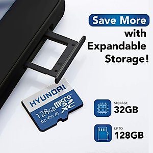 HYUNDAI 10 Inch Tablet, Hytab Plus - 2GB/32GB Storage with Expandable MicroSD(Up to 128 GB) - Android 11 Go with Quad Core - 5000mAh Battery - HD IPS Display, WiFi and LTE (T-Mobile only) - Black