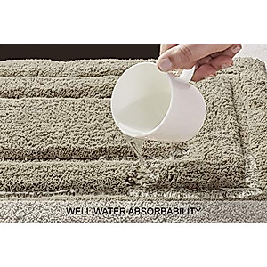 Cotton Bathroom Rugs Set, 2 pc (20"x30" and 17"x24") - Soft Plush 2800 GSM, Super Thick and Absorbent - Matches Our 804 GSM and 703 GSM Bathroom Towels Set (White)