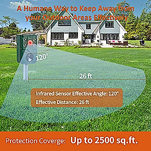 MAGIC CAT Solar Animal Repellent, Ultrasonic Outdoor Animal Repeller with Motion Sensor & Flashing Light, Waterproof Garden Yard Farm Repellent for Cat, Dog, Raccoon, Skunk, Squirrel, Deer, Rabbit