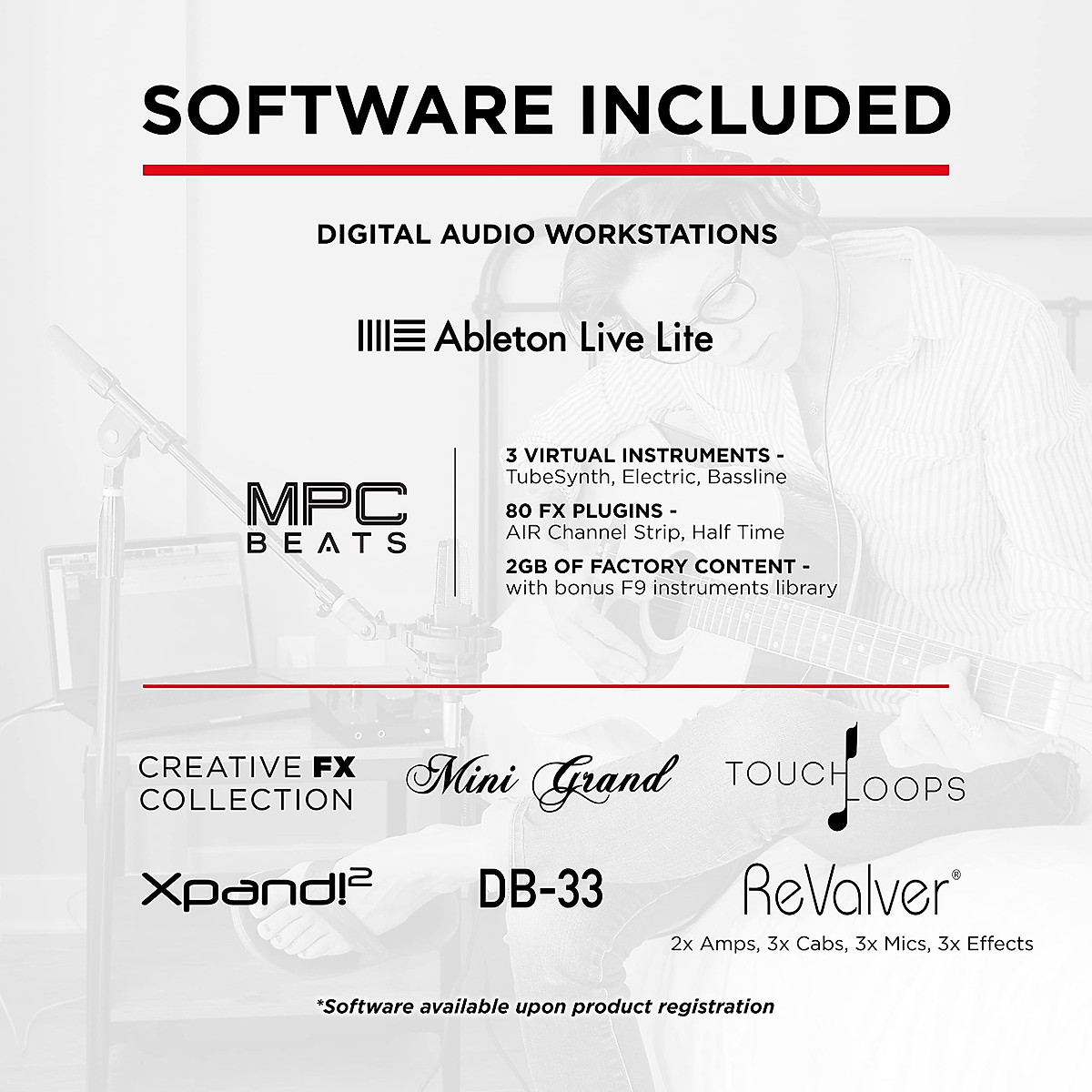 M-Audio AIR 192x6 USB C MIDI Audio Interface for Recording, Podcasting, Streaming, Studio Quality Sound, 2 XLR in and Music Production Software (Renewed)