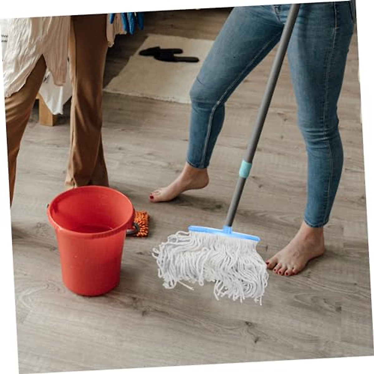 Hoement Replaceable Mop Head Mop Refill Rope Mop Head Cleaning Mop Commercial Mop Heads Mop Replacement Wet Mop Looped End Wet Industrial Mop Heads Mop Head Refill Sweeper Mop Heads Cotton