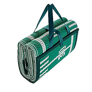 Camco 5'x 6-1/2' Handy Mat with Strap | Ideal for picnics, Beaches, RVing and outings | Weather-Proof | Football Field Print (42819)