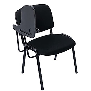 HNY Black Tablet Arm Chairs Set of 15, Mesh Office Waiting Room Chairs Guest Nesting Stacking Chairs, Reception Chairs with Flip-Up Table Conference Chairs for School Classroom Training Meeting Room