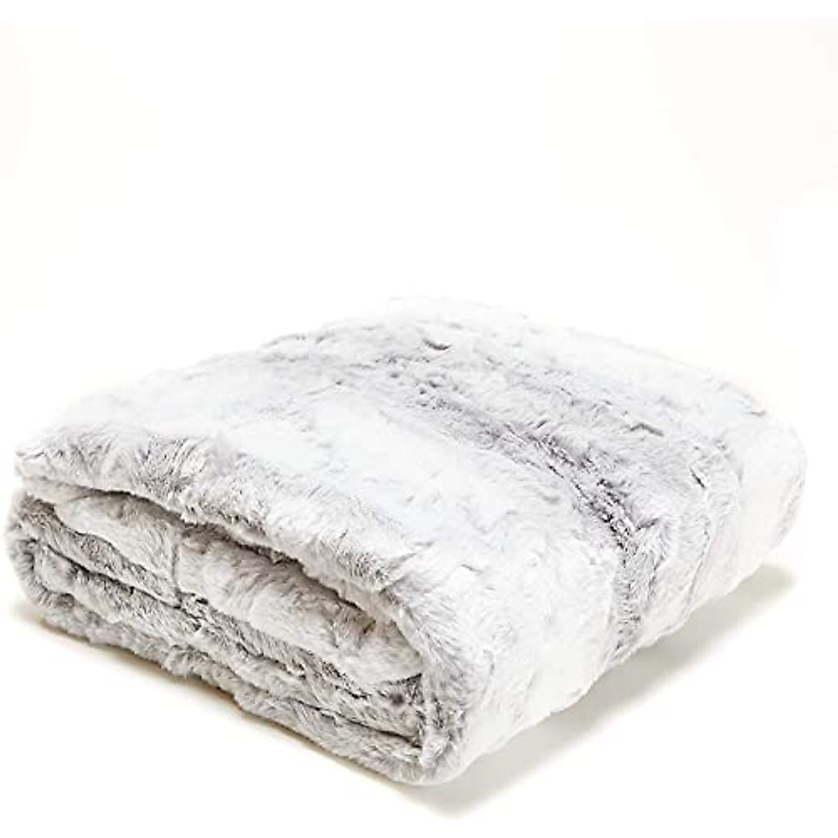 Outrageously Soft Throw Blanket - Ultra Plush Minky Faux Fur Blanket - Oversized 60 x 80 Inches - Gray