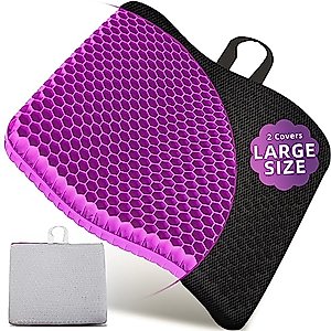 Super Large & Thick Gel Seat Cushion for Long Sitting, Office Chair Cushion for Car, Wheelchair, Desk, Stadium- Hip, Coccyx, Sciatica, Pressure Sores Tailbone Pain Relief Pad, Seat Cushion