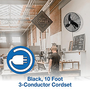 Air King 9070 30-Inch 1/3-Horsepower Industrial Grade Wall Mount Fan, Black Finish