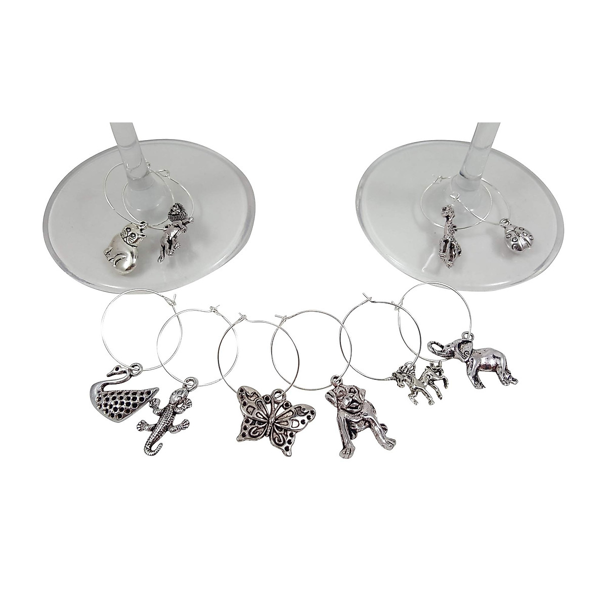 Palm City Products 10 Piece Animal Themed Wine Charm Set