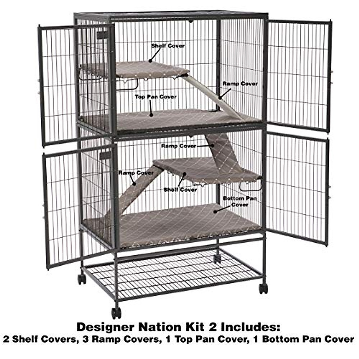 MidWest Homes for Pets Ferret Nation & Critter Nation Accessories Kit, Designer Diamond Print, Kit 2
