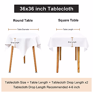 Wolkemer Small Square Tablecloth 36 x 36 Inch Washable Fabric Table Cloth Solid Black Table Cover for Nightstand End Bedside Table Tabletop Decoration