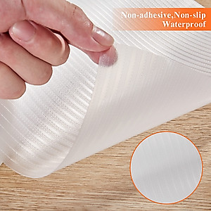 Mcrbeay Refrigerator Shelf Liners Non Adhesive, 24Inch x 20Ft, Cabinet Liners Non Slip Waterproof, Durable Washable Kitchen Drawer Liners for Cupboard, Pantry, Fridge, Storage, Clear