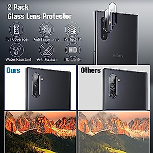 [2+2 Pack] Galaxy Note 10 Glass Screen Protector, HD Clear 9H Tempered Glass,Compatible Fingerprint, 3D Curved, Bubble-Free for Samsung Galaxy Note 10 Screen Protector (6.3")
