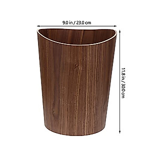 Cabilock Bamboo Wooden Wastebasket Trash Can Vintage Retro Wood Garbage Bin Container Farmhouse Style Trash Can for Home Office