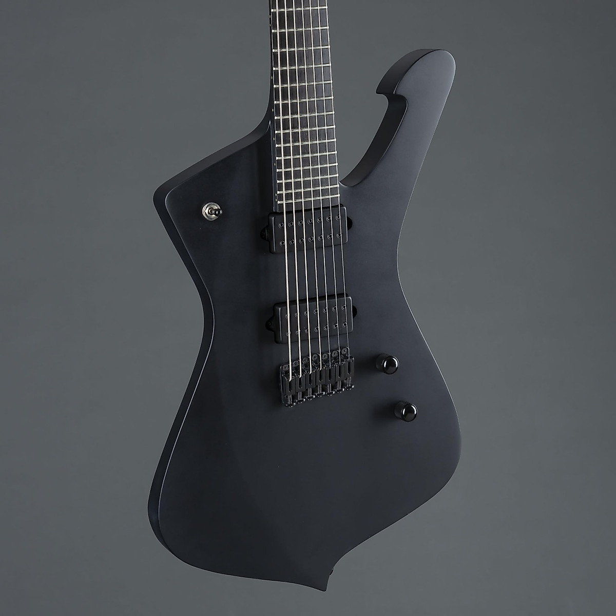 Ibanez ICTB721 Iceman Iron Label 7-String Electric Guitar, Black Flat w/Bag