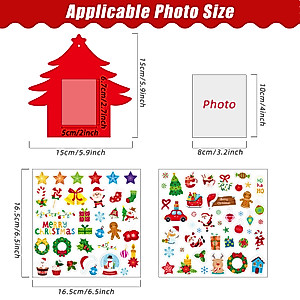 Kepeel 30 Packs Christmas DIY Picture Frames Craft Kit for Kids, Christmas Tree Photo Frames Ornaments for Xmas Winter Holiday Decorations Favor Art Gift Classroom School Home Activities
