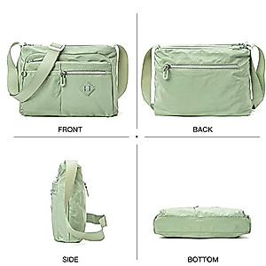 ETidy Crossbody Bag For Women Waterproof Lightweight Casual Shoulder Handbag Purse Bookbag (Green)