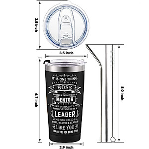 CGMIBAS Boss Gifts for Women Men, Boss Coffee Tumbler Mug, Mug for Boss Insulated Cup, Birthday Retirement Gifts for Boss, 20 oz Double Wall Vacuum Boss Stainless Steel Travel Mug