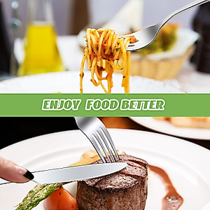 Nuenen 150 Pcs Stainless Steel Set Include 75 Dinner Forks and 75 Knives, Metal Steak Knives Forks Flatware Tableware Cutlery Set for Home Restaurant Hotel, Mirror Polished, Dishwasher Safe (Silver)