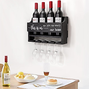 AOAOPQ Floating Shelves for Wall Mounted with This is Us Stem Glass Holder Hanging Wine Holder Wine Bathroom Shelf Bedroom Kitchen Farmhouse Small Wine Racks Shelf Wash White