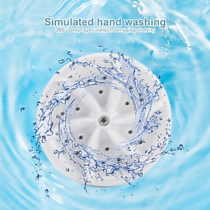 YESBAY Portable Washing Machine Travel Washing Machine Travel Washer Mini Washing Machine Rotating Turbine Suction Cup Laundry ABS Turbo Sink Washing Machine for Home, Business, Travel, College White