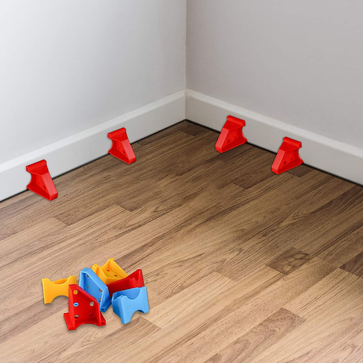 Upgraded Flooring Spacers Kit with 1/4” & 1/3” Gap, Wood Floor Install Tool for Laminate, Vinyl Plank, Floor Installation (1/4‘’ Gap+1/3‘’ Gap, Red, 20)