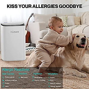 HIMOX 2023NEW HEPA 14 Air Purifier for Allergies Home Large Room 1560 Sqft, Smart WiFi PM2.5 Air Quality Monitor, Washable Filter Captures 99.99% of Particles, Smoke, Dust,Pet Dander .Powerful Motor
