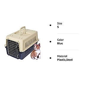 Lucky Tree 4 Size Pet Carrier Cat Carriers Kennel Crate Airline Approved Kitty Travel Cage Plastic Lightweight and Safe to Carry for Puppy Bunny Cats, 2 Color