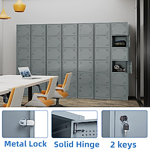 Yizosh Metal Locker with 6 Doors, Tall Steel Storage Lockers for Employees - 71" Locker Storage Cabinets for School, Gym, Home, Office, Garage (Grey)