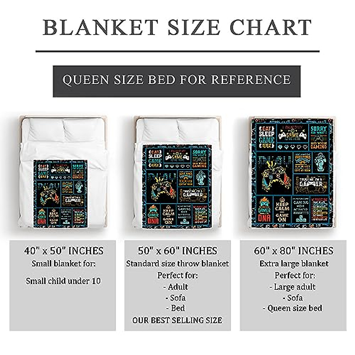 Punofell Gifts for Teenage Boys/Girls - Teen Boy Gifts - Game Room Decor for Adults - Gaming Decor for Boys Room - Best Gaming Gifts - Gamer Gifts - Video Game Gifts - Gamer Blanket 50" x 40"