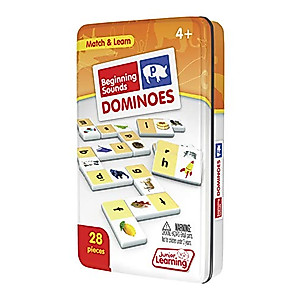 Junior Learning Beginning Sound Dominoes Educational Action Games, Multi (JL492) for 48 months to 96 months