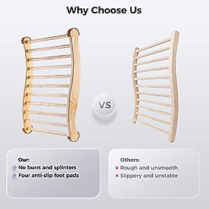 Anjetan Sauna Backrest, Wooden Sauna Backrest No Stains and Comfortable, Ergonomic S-Shape Backrest for Sauna Recovery Wellness Relaxation