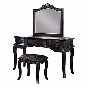 BOBKONA Retro Vanity with Stool, Black