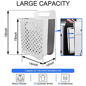 Laundry Basket Hamper,Hanging Wall Collapsible Laundry with Handle,Space-Saving Foldable Storage Dirty Washer Organizer Bin Multi-function Container Waterproof Durable,Set of 2(XL&M)